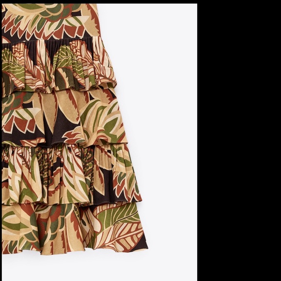 Zara | Dresses | Zara Linen Blend Ruffles Printed Skirt | Poshmark